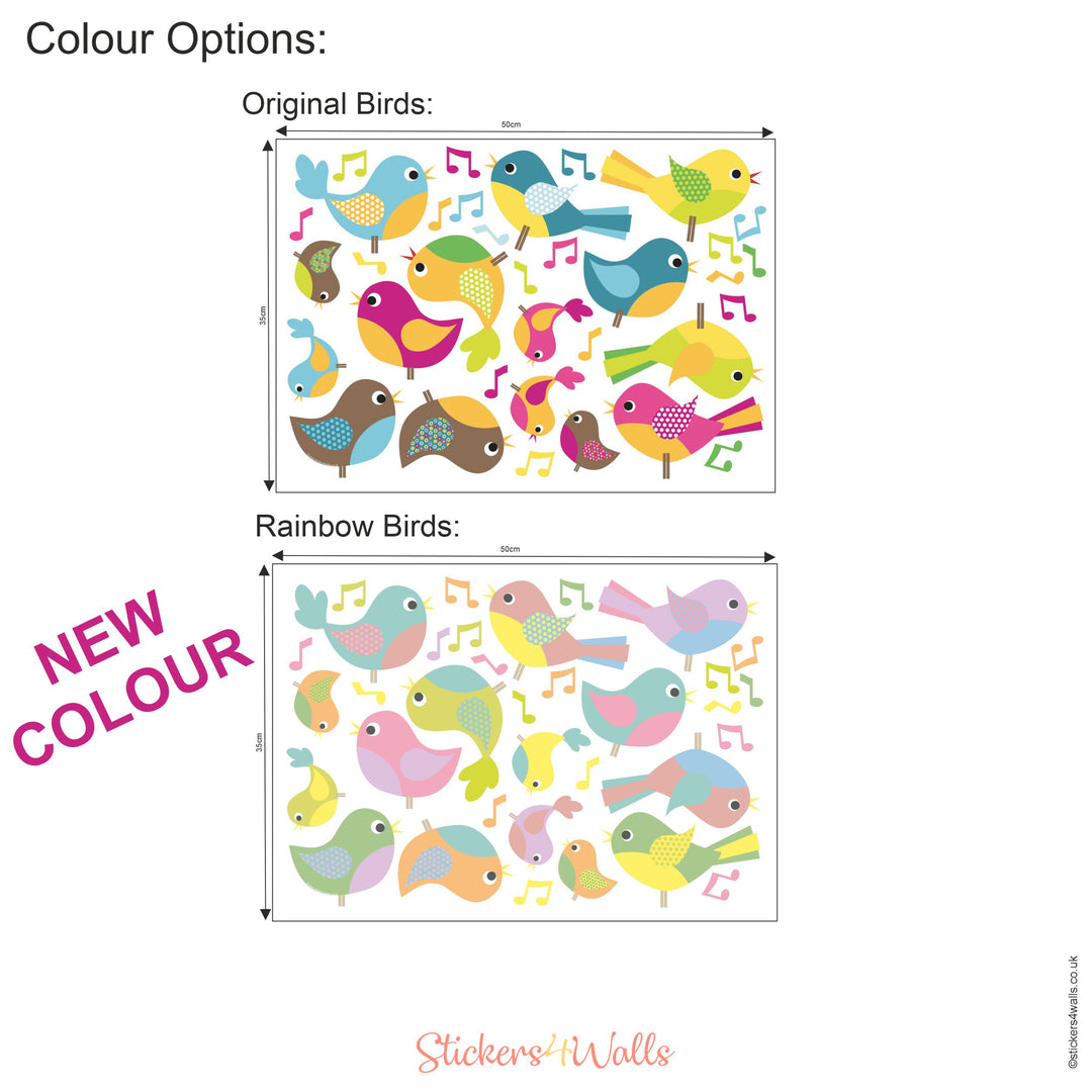 Reusable Cartoon Bird Wall Stickers | Fun Little Birds Décor
