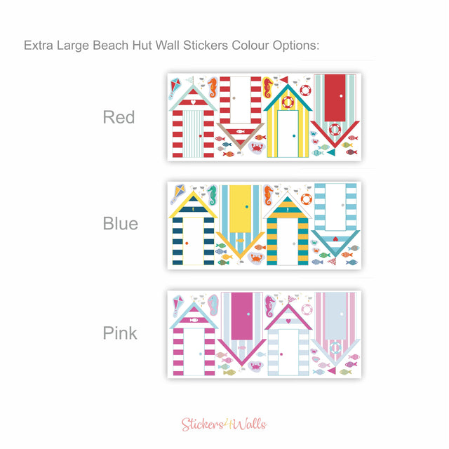Giant Beach Hut & Seaside Themed Fabric Wall Stickers - Reusable