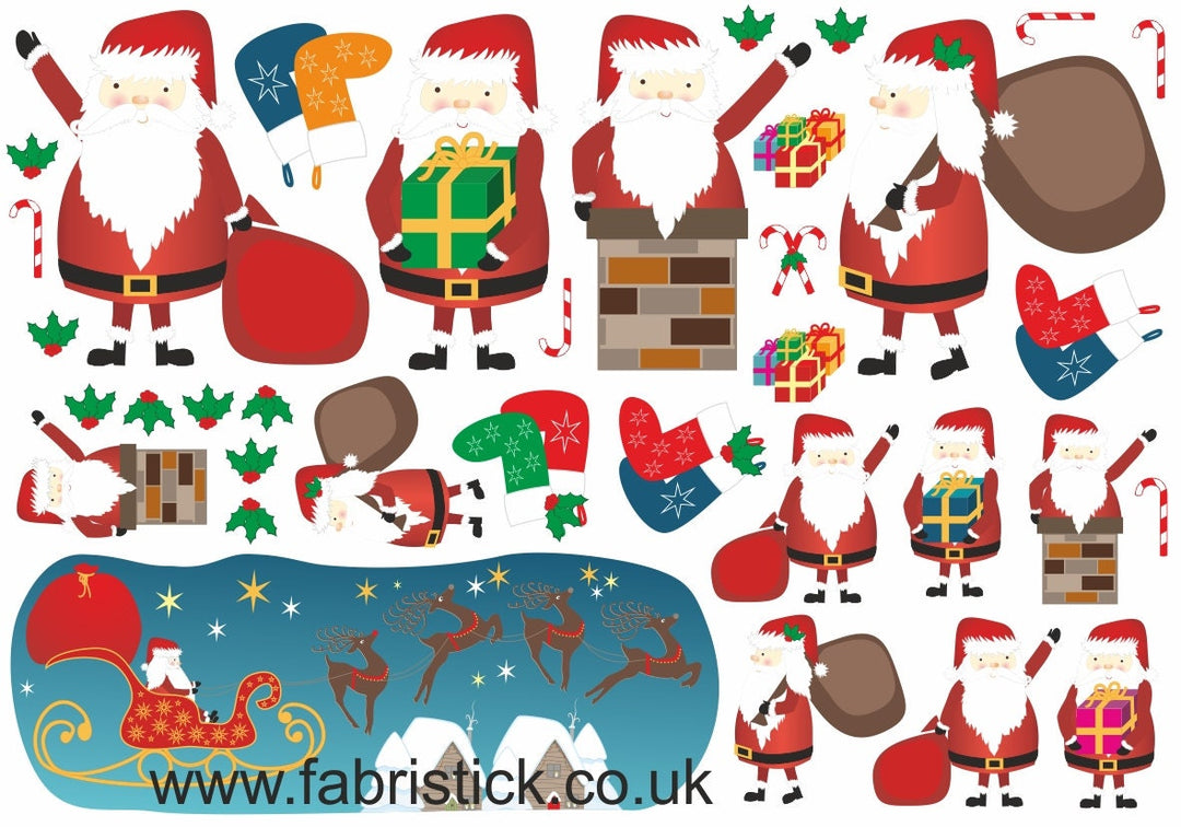 Father Christmas Kids Fabric Wall Stickers, Santa Claus