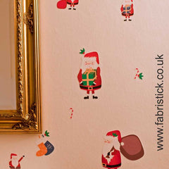 Father Christmas Kids Fabric Wall Stickers, Santa Claus