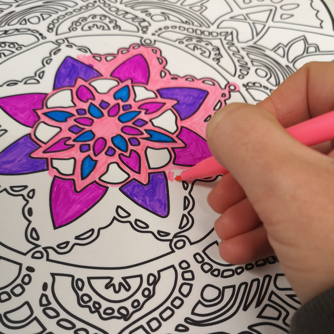 Mandala Mindful Colouring Fabric Wall Sticker